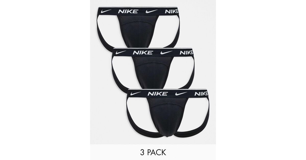 Nike Dri-fit Essential Micro 3 Pack Jock Straps in Blue for Men | Lyst