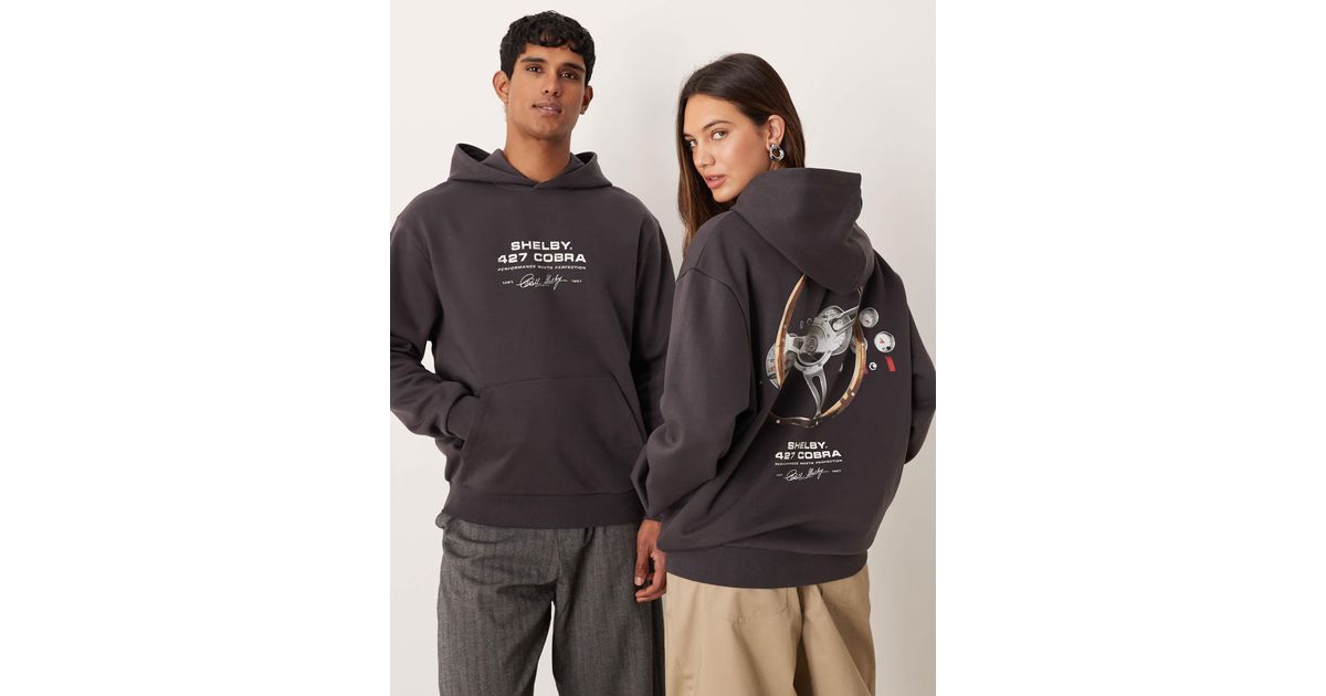ASOS Unisex Relaxed Hoodie With Cobra Wheel Print in Black | Lyst