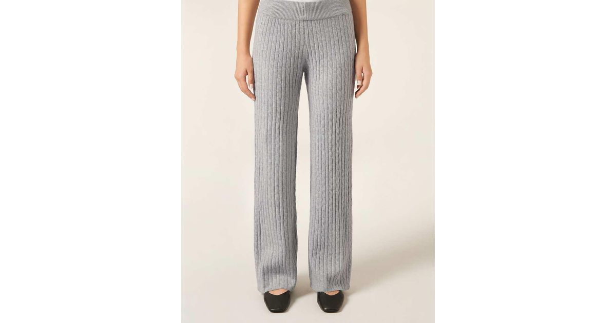 Calzedonia Cable Pattern Palazzo Trousers in Grey | Lyst UK