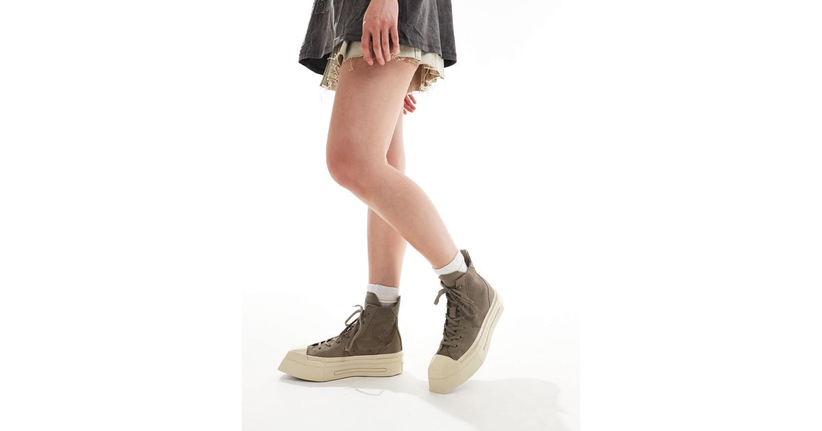 Converse Chuck 70 De Luxe Squared Platform Sneakers in Brown | Lyst