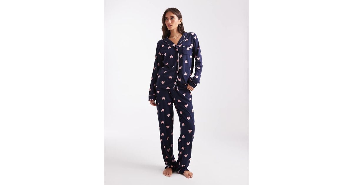 New Look Heart Revere Pyjamas in Blue | Lyst UK
