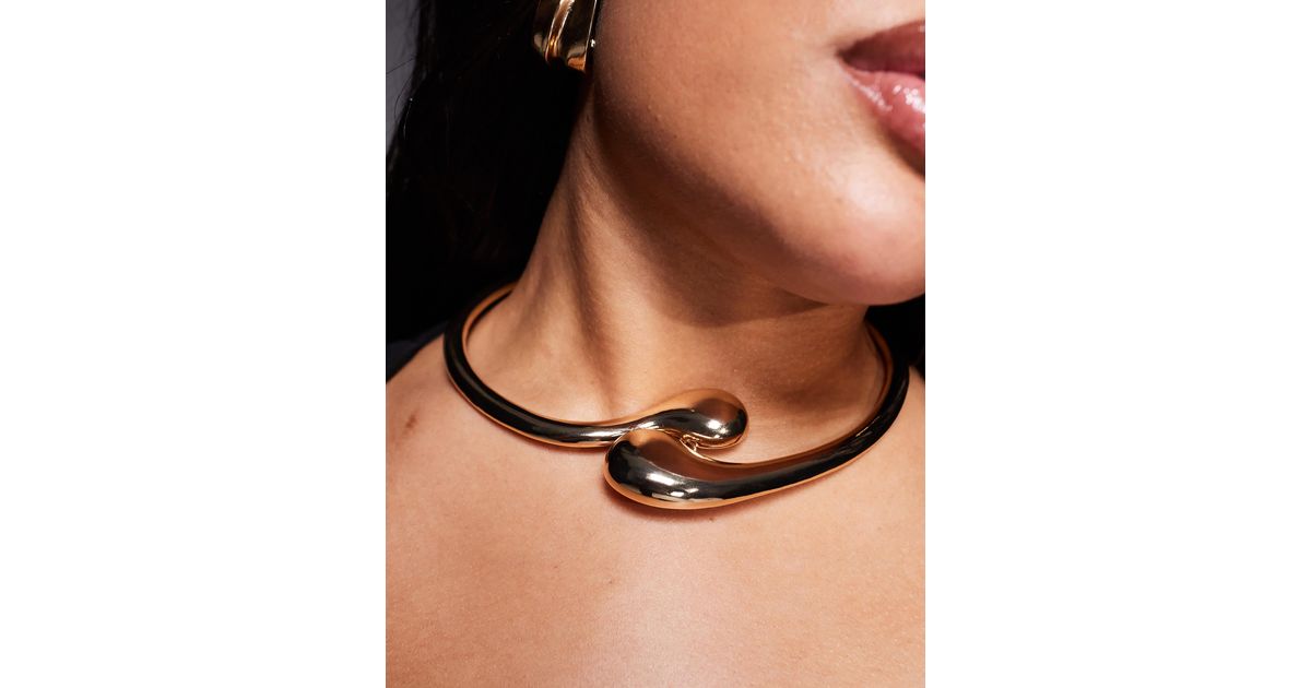 ASOS Asos Design Curve Torque Choker With Interlocking Teardrop Design ...