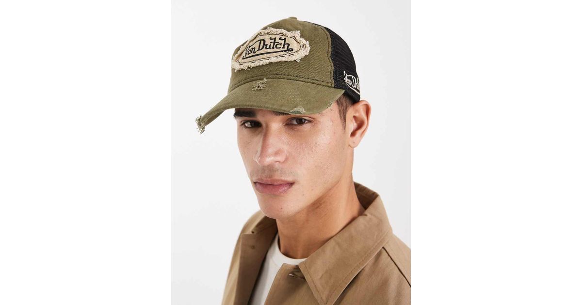 Von Dutch Von Denim Trucker Cap in Green for Men | Lyst UK