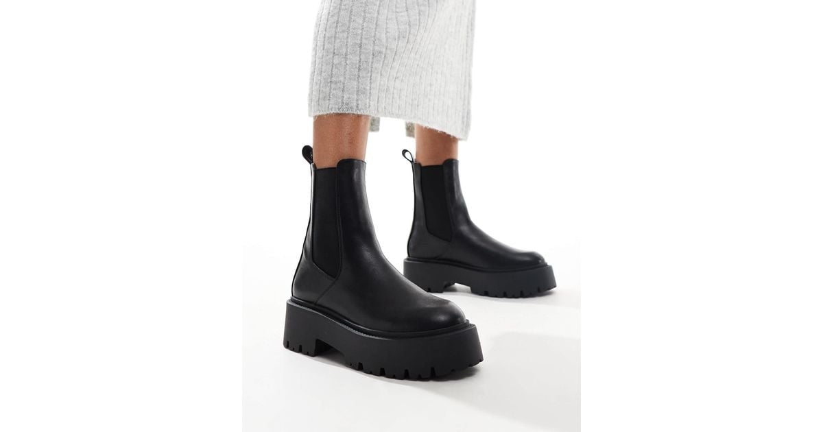 ASOS Amy Chunky Chelsea Boots in Black | Lyst