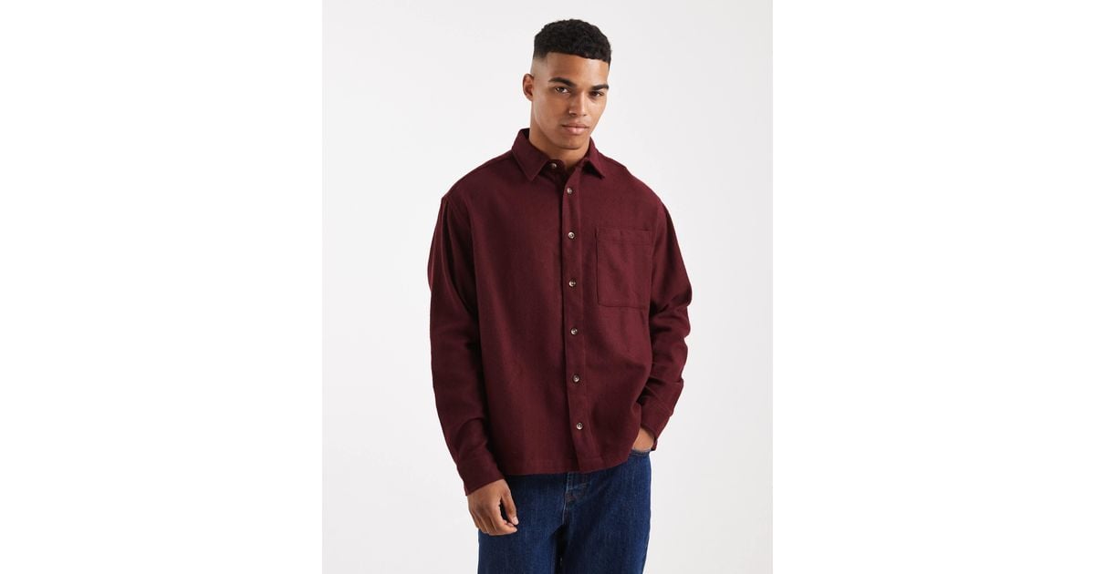 ASOS Oversized Vintage Look Flannel Shirt in Red for Men | Lyst