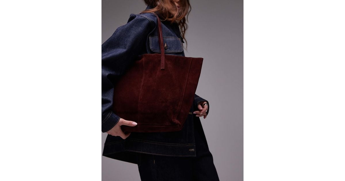 Mango Suede Shoulder Tote Bag in Blue | Lyst