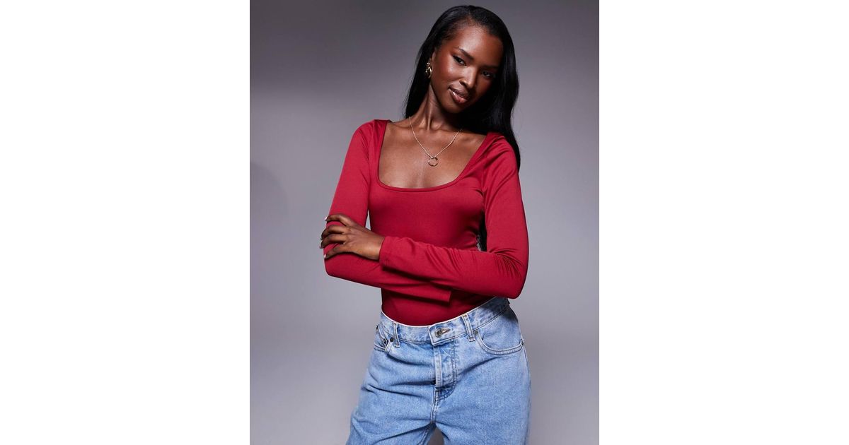 Princess Polly Ellery Scoop Neck Body in Red | Lyst UK