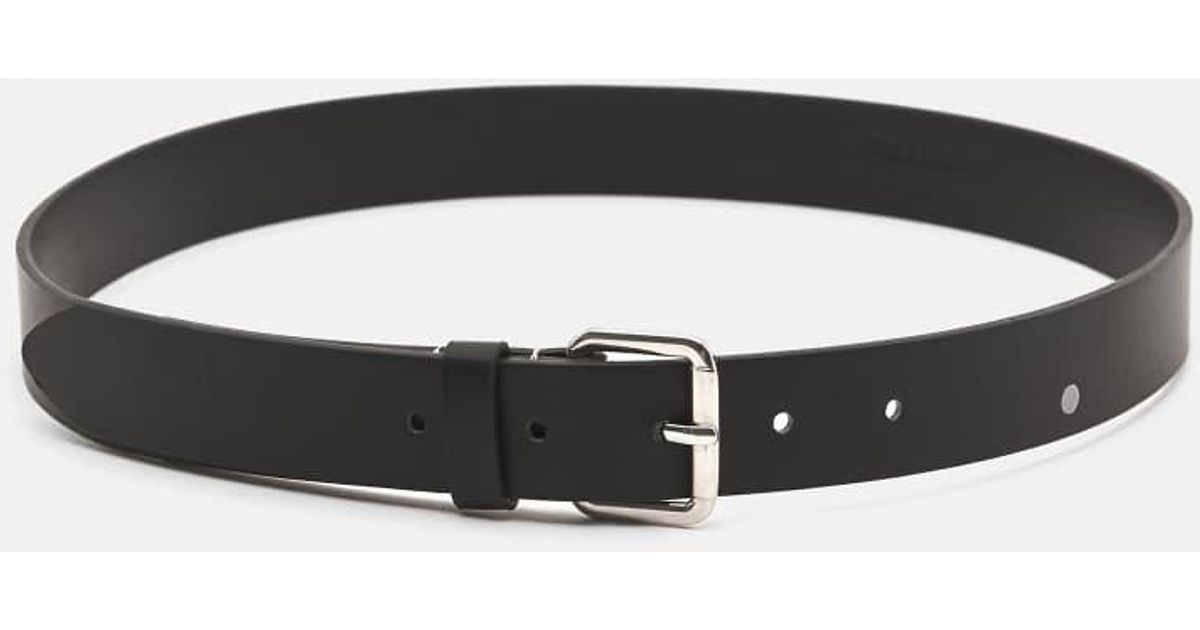 Pull&Bear Faux Leather Belt With Contrast Stitching in Black for Men ...