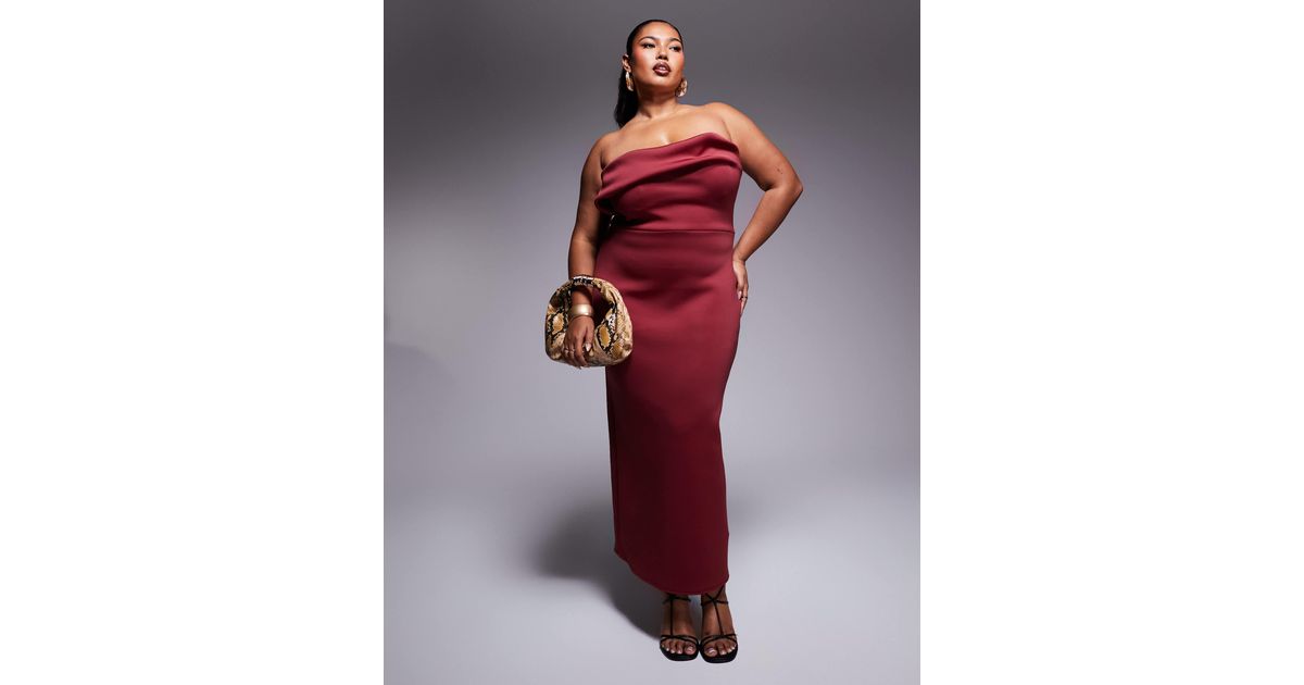 ASOS Asos Design Curve Scuba Structured Bust Detail Midi Dress | Lyst