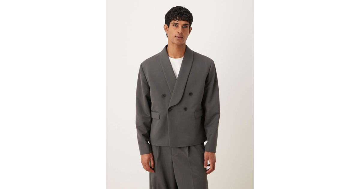 ASOS Boxy Suit Jacket in Gray for Men | Lyst