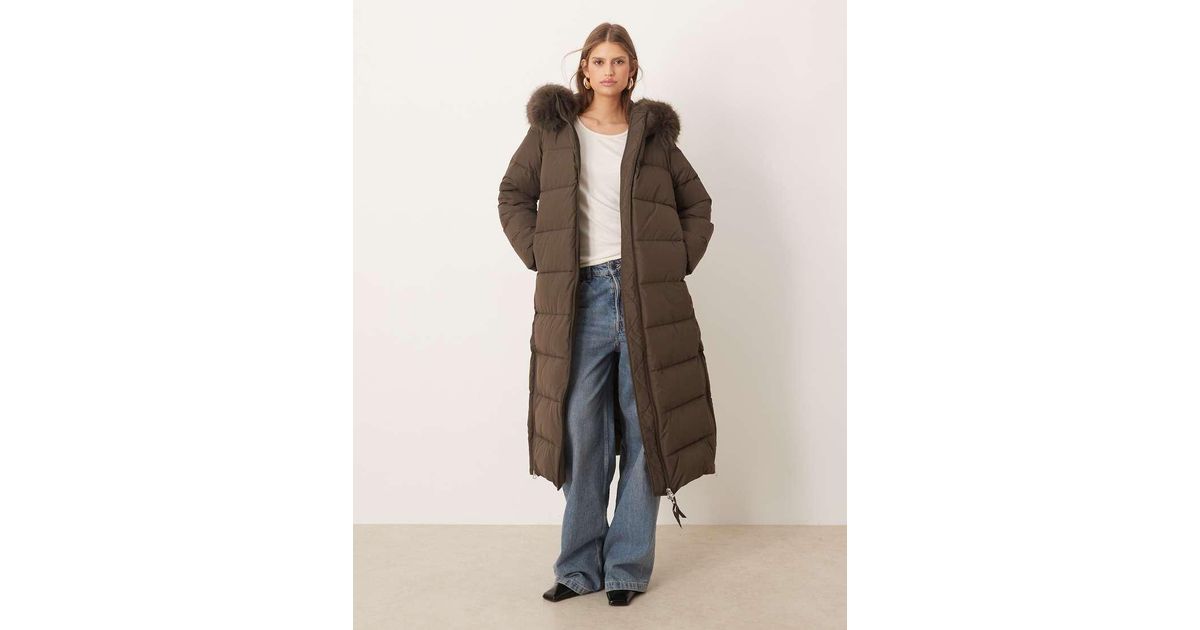 Mango Long Padded Puffer Jacket in Natural | Lyst UK