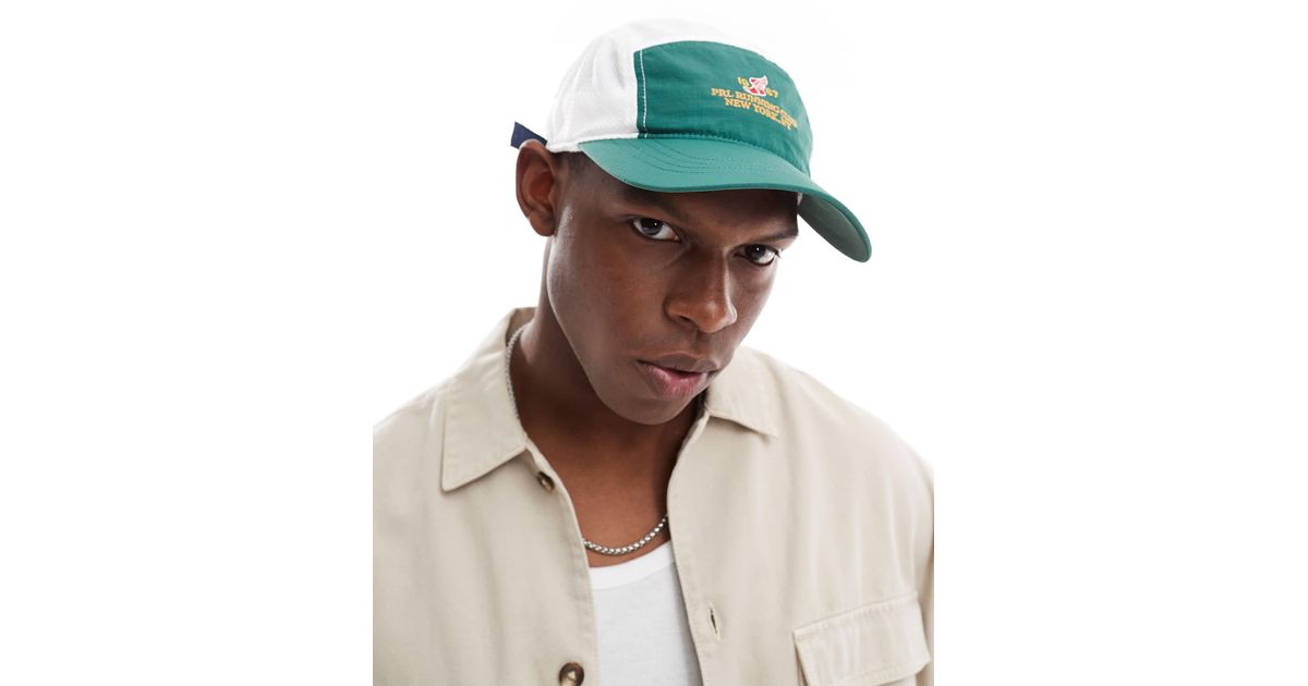 Polo Ralph Lauren Run Club P-Wing Logo Nylon Ripstop 5 Panel Cap in ...