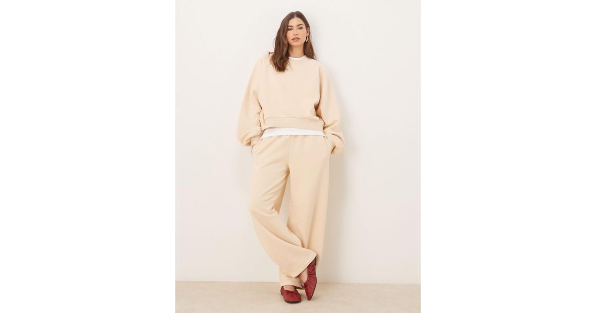 ASOS Barrel Leg jogger Co-ord in Natural | Lyst