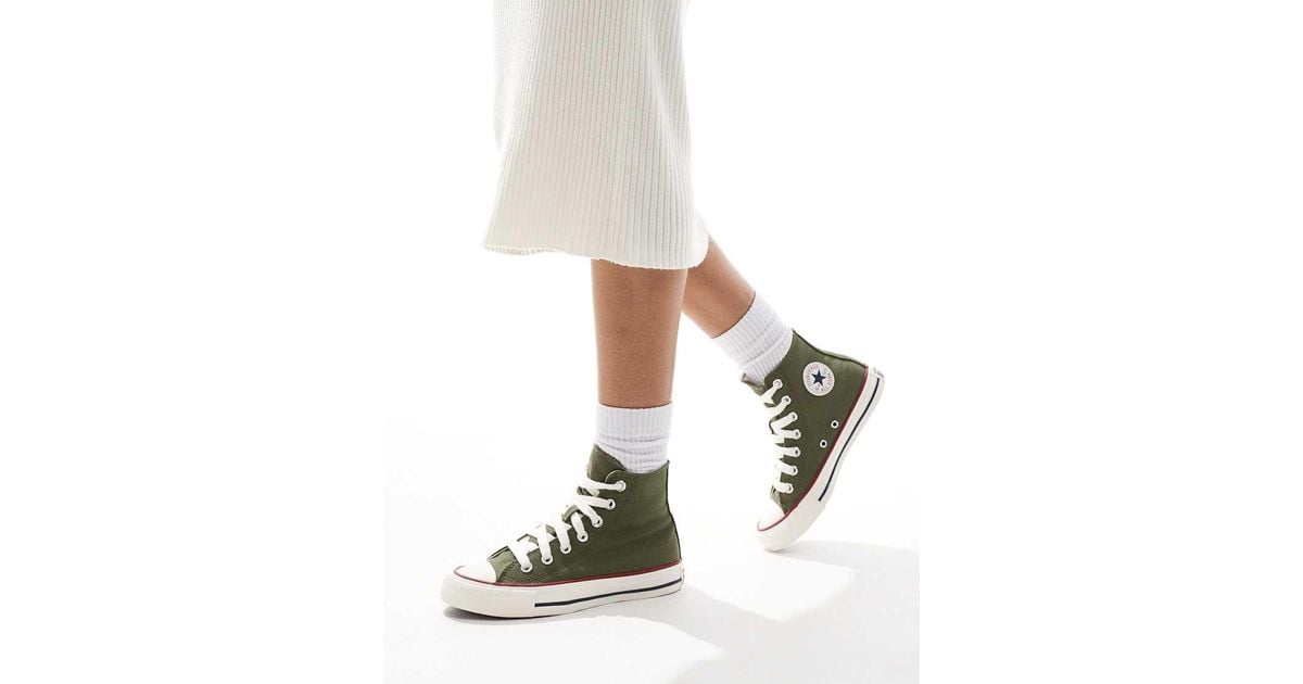 Converse Chuck Taylor All Star Hi Trainers With Chunky Laces in White ...