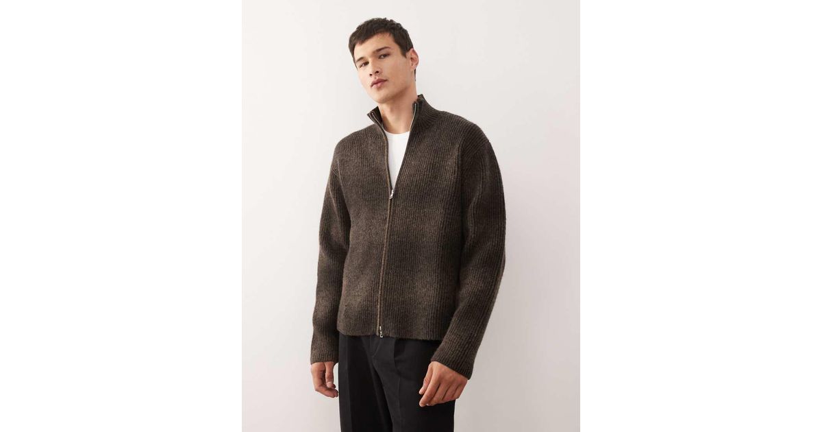 Weekday Wool Blend Zip Cardigan in Grey for Men | Lyst UK