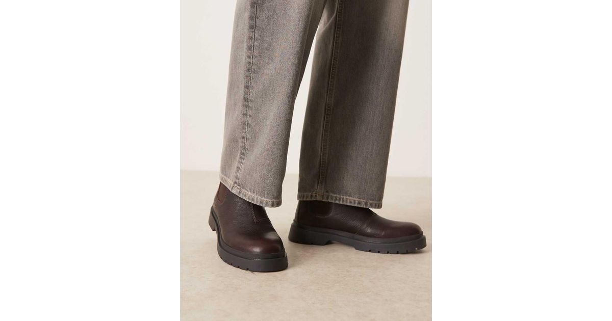 Walk London Callum Seam Chelsea Boots in Brown for Men | Lyst UK