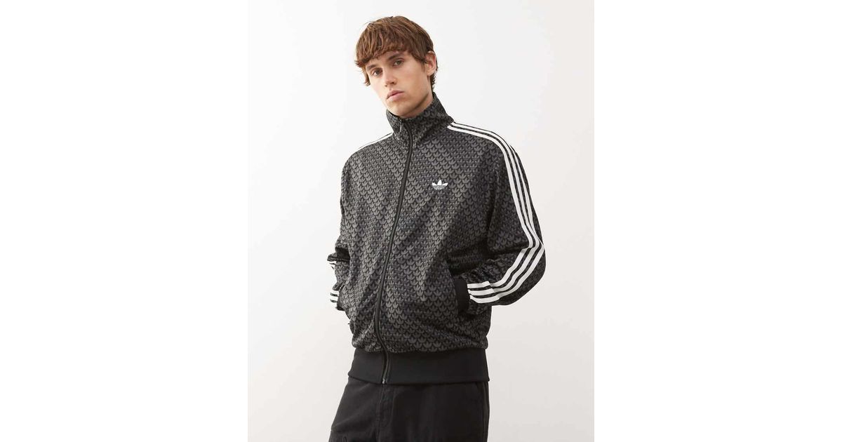 adidas Originals Firebird Loose Monogram Track Top in Grey for Men ...