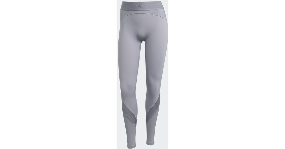 adidas Originals Hyperglam Shine Full-Length Leggings in Grey | Lyst UK