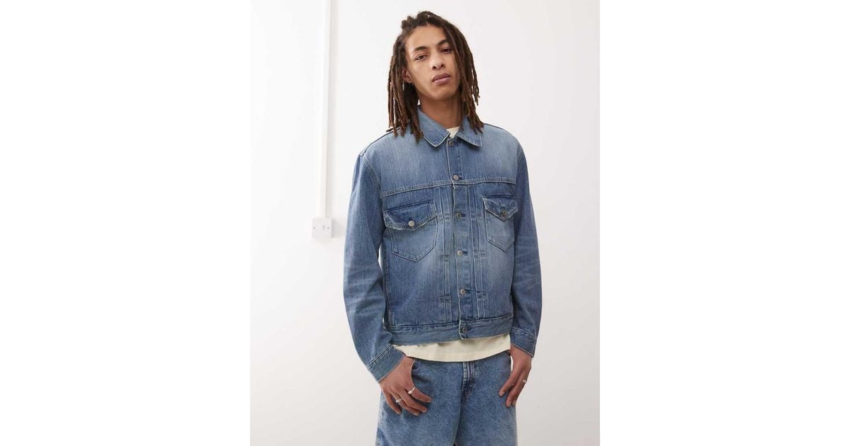 Weekday Oversized Denim Jacket With Front Pleat Detail in Blue for Men ...