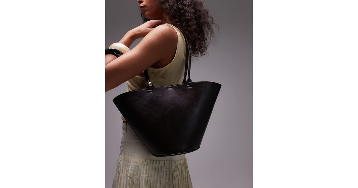 Mango Gold Detail Bucket Bag in Black | Lyst