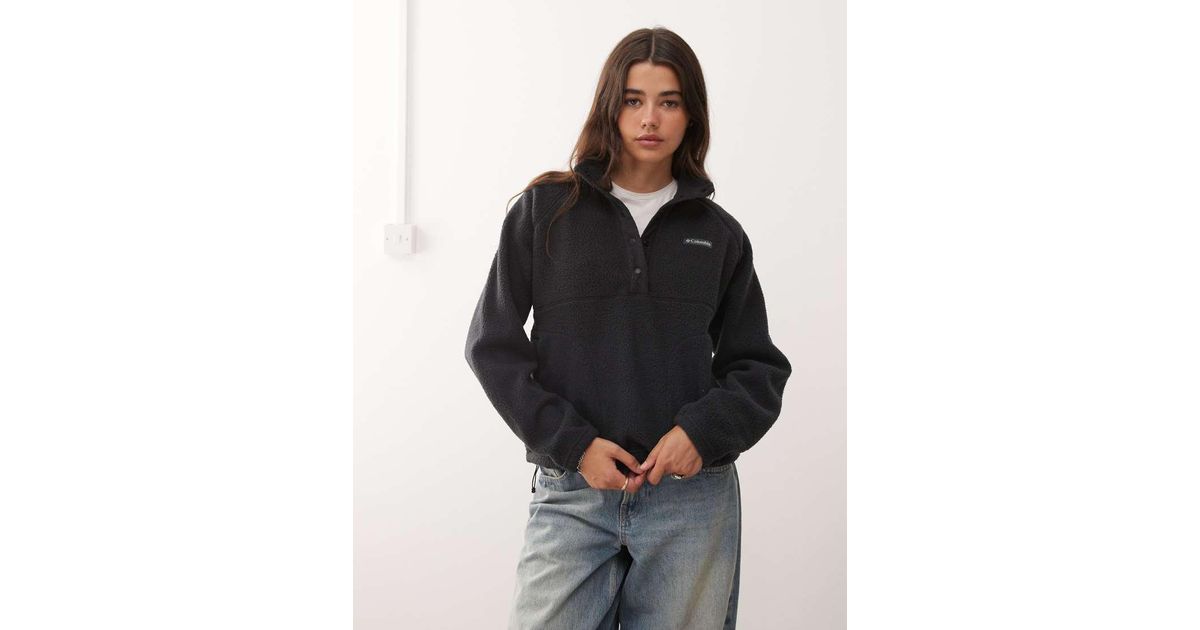 Columbia Jasper Ridge Pebbled Fleece Half Snap in Black | Lyst UK