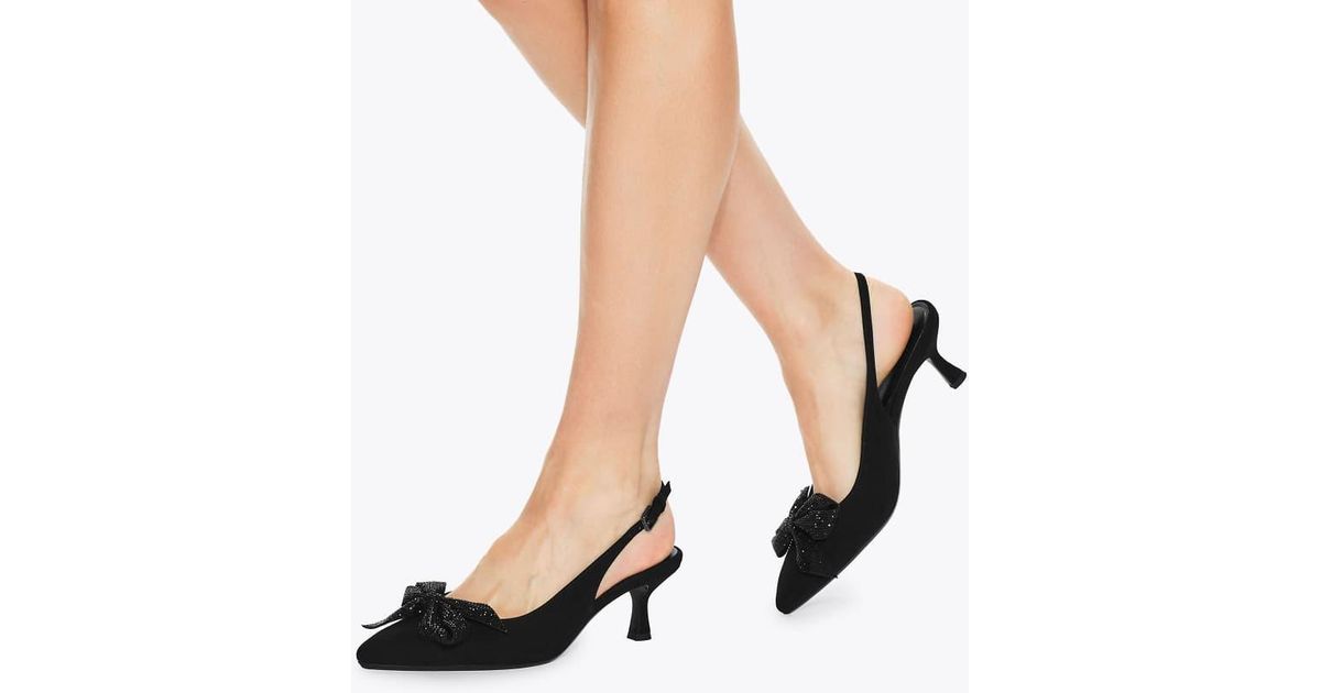 KG by Kurt Geiger Tilly Bow Gem Heeled Shoes in White | Lyst UK