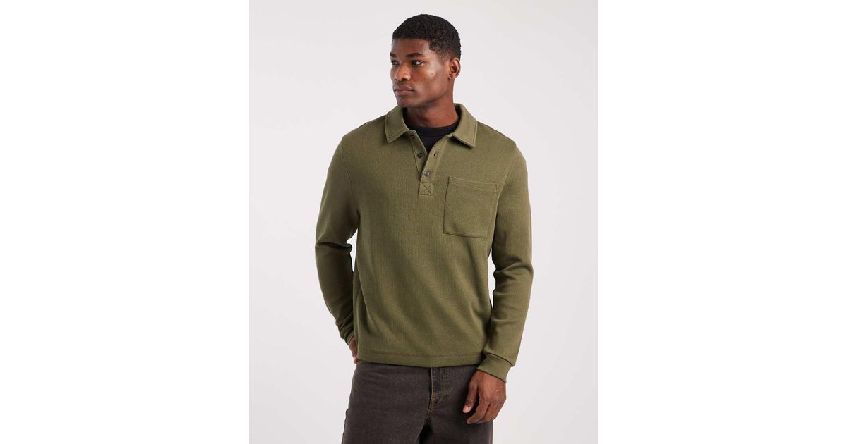 ASOS Oversized Button Polo With Pocket in Green for Men | Lyst UK