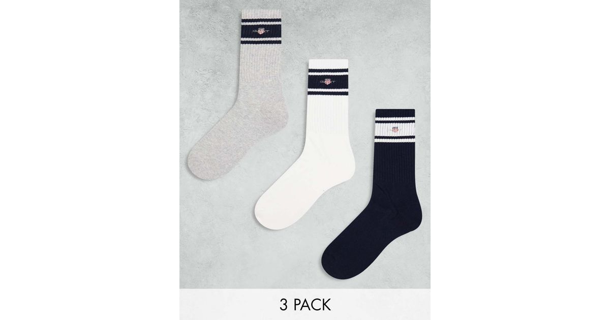 GANT 3 Pack Sport Socks With Shield Logo in Blue for Men | Lyst