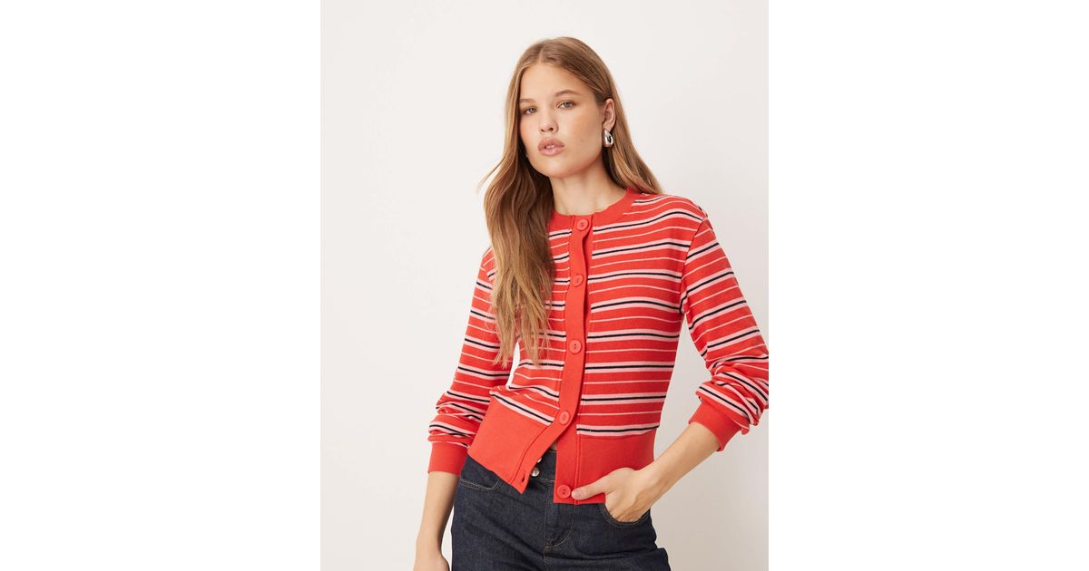 ASOS Textured Stripe Cardigan | Lyst