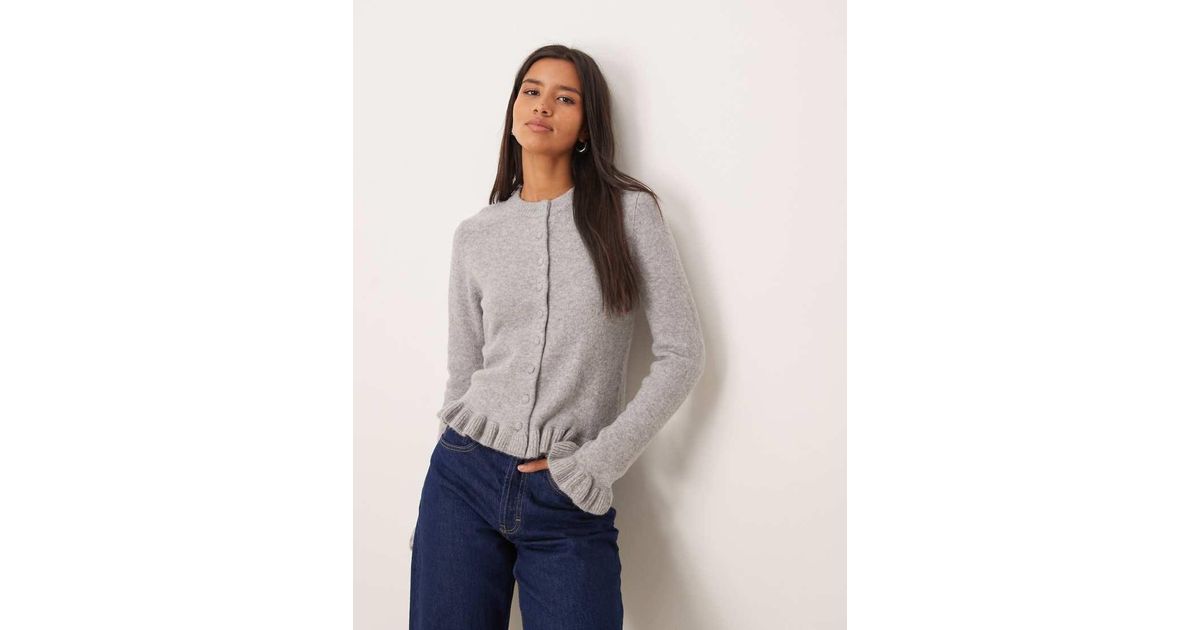 Mango Cardigan With Peplum Hem in Blue | Lyst UK