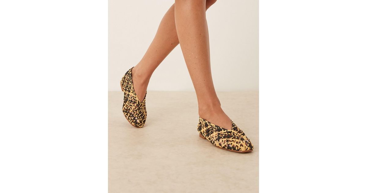 ASOS Wide Fit Linus Clean Ballets in Natural | Lyst
