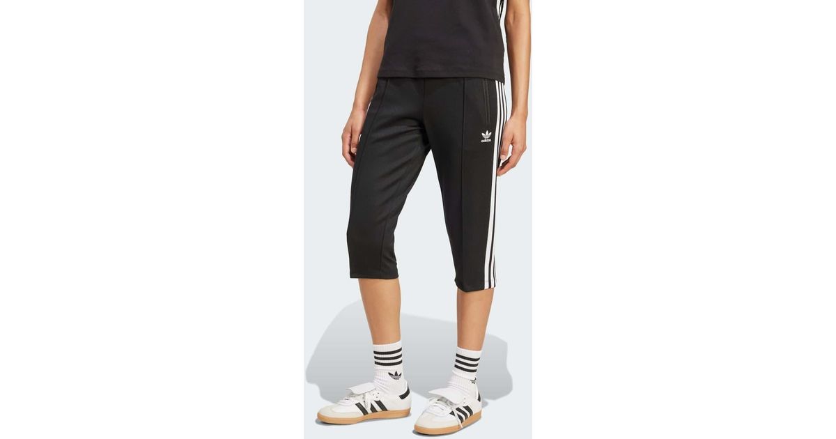 adidas Originals Adicolor 3-Stripes Capri Track Pant in Black | Lyst UK
