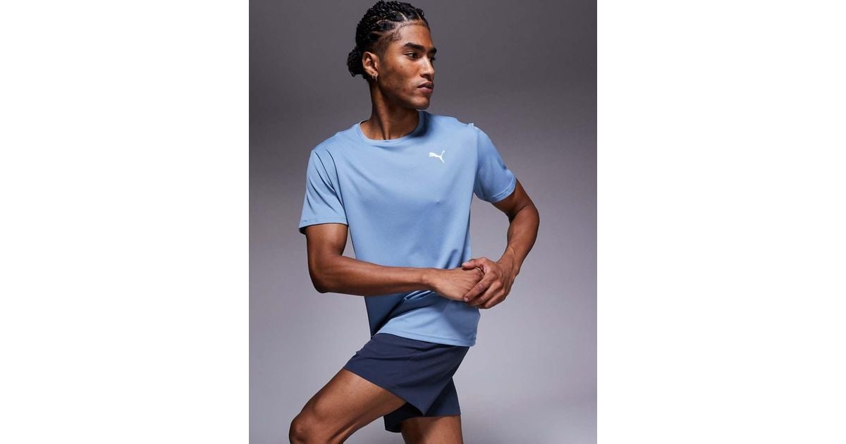 PUMA Tad Essential Poly Texture Training T-Shirt in Blue for Men | Lyst UK