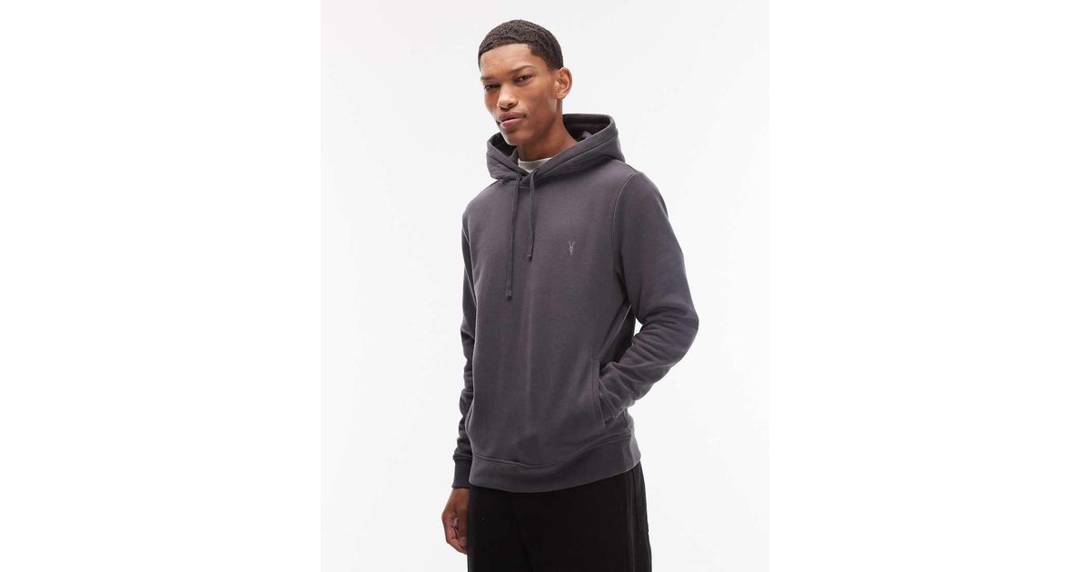 AllSaints Raven Oth Logo Hoodie in Grey for Men | Lyst UK