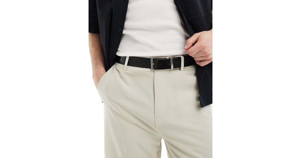 ASOS Smart Reversible Belt With Plain And Lizard in Black for Men | Lyst