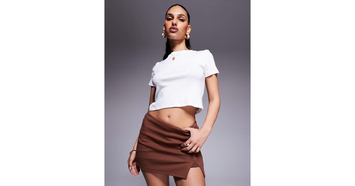 ASOS Interlock Skort With Split Detail in Gray | Lyst