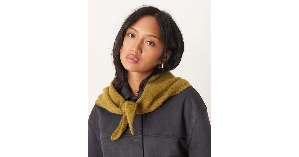 ASOS Knit Triangle Scarf in Black | Lyst UK