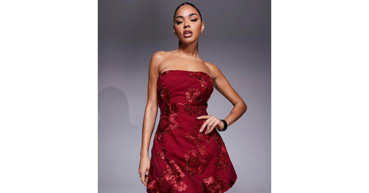 Murci Exclusive Structu Bandeau Mini Dress in Red | Lyst UK