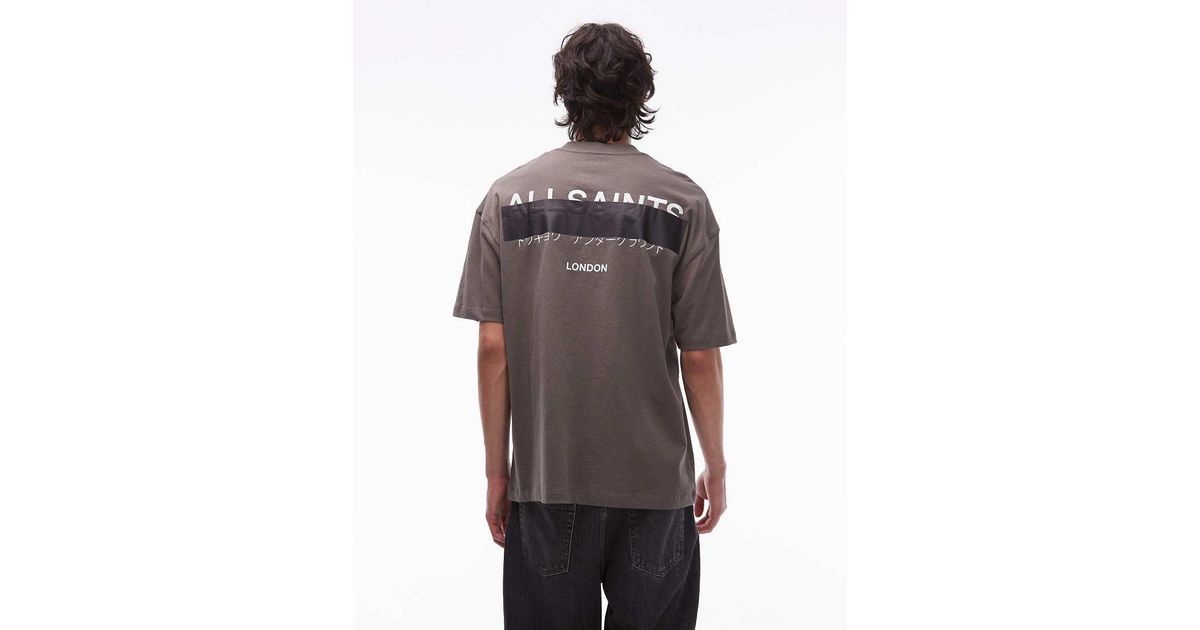AllSaints Redact T-shirt in Grey for Men | Lyst UK
