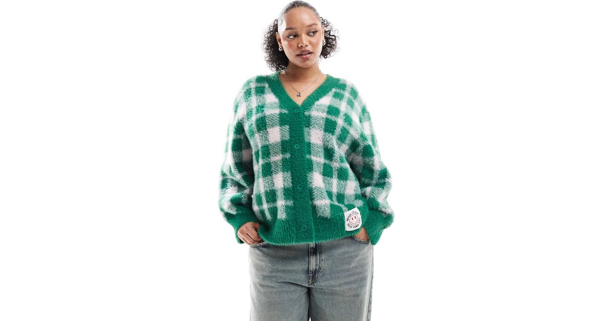 Renee Studio Exclusive Fluffy Button Through Logo Patch Cardigan in ...