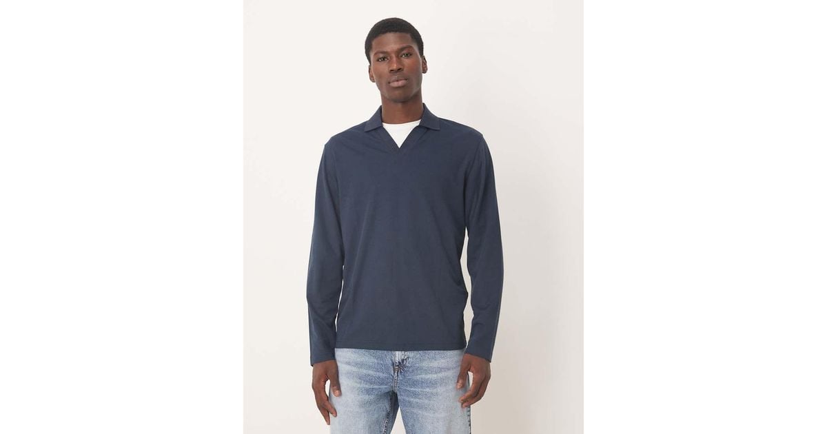 SELECTED Polo With Split Neck in Blue for Men | Lyst UK