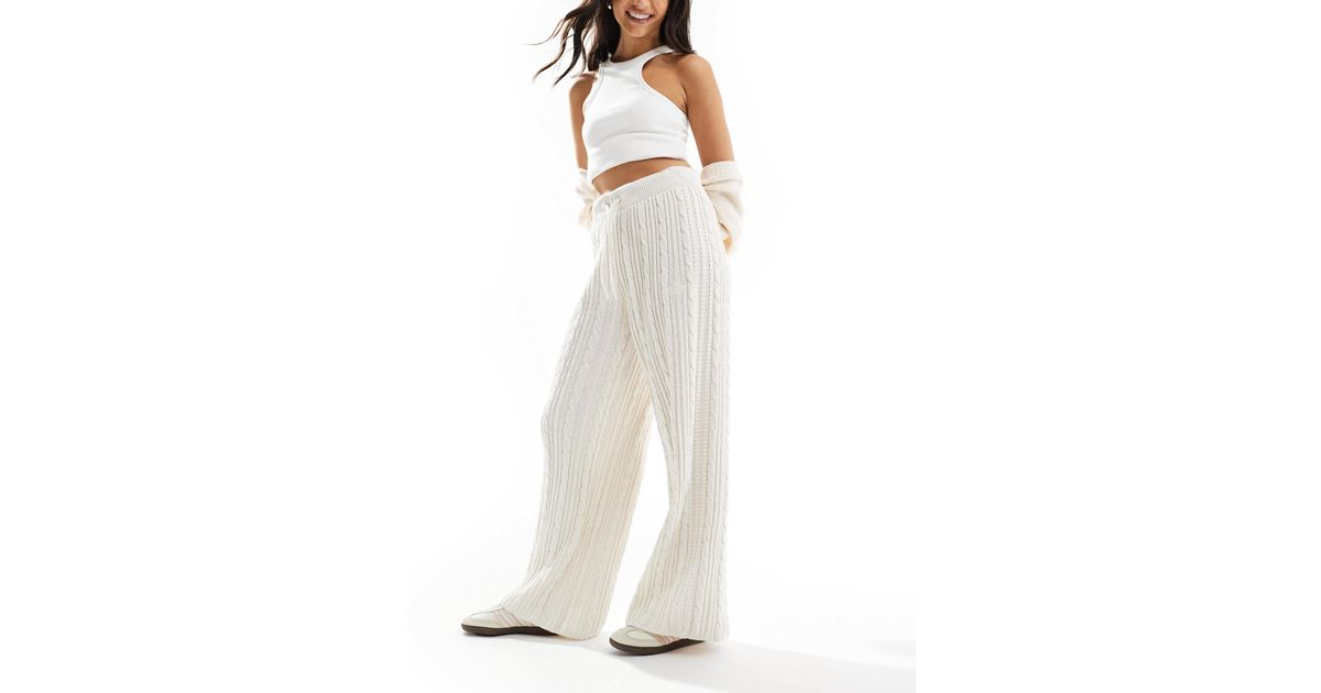 adidas Originals Cable Knit Trefoil Logo Knitted Trousers Bottoms in ...