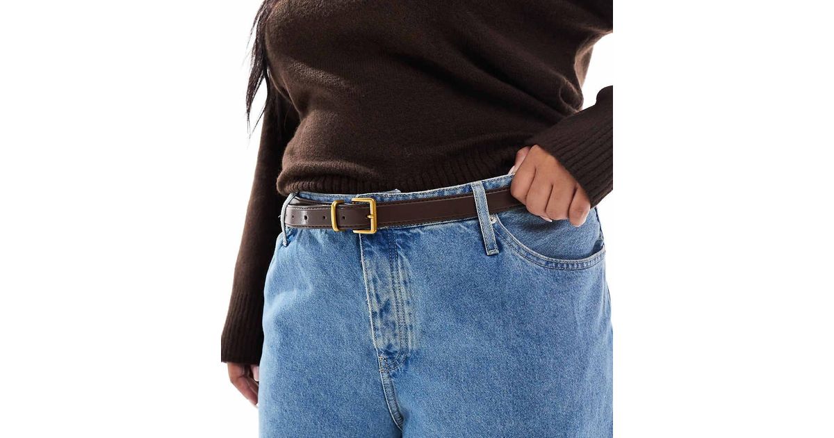 ASOS Asos Design Curve Waist And Hip Belt With Square Buckle in Blue ...