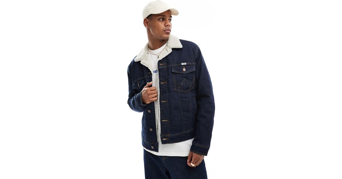 Wrangler Authentic Sherpa Jacket in Blue for Men | Lyst