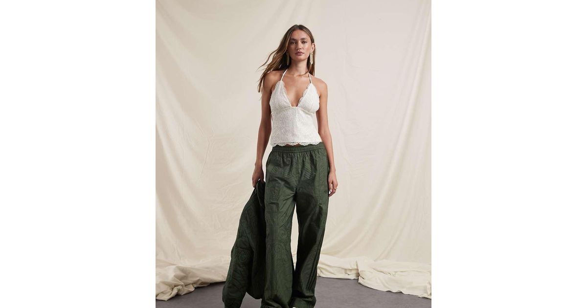 adidas Originals x ASOS Embroidered Track Pants in Green | Lyst UK