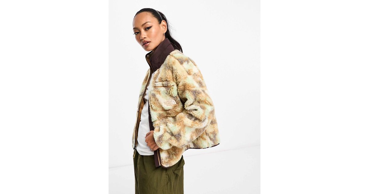 The North Face Heritage Extreme Pile Zip Up Fleece Jacket in Metallic ...