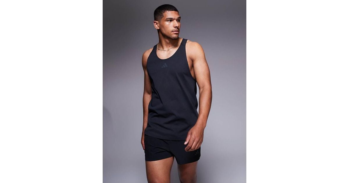 adidas Originals Adidas Training Power Stringer Vest in Blue for Men ...