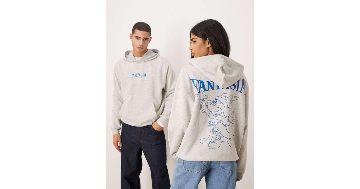 ASOS Disney Fantasia Unisex Relaxed Hoodie With Mickey Mouse Prints in ...