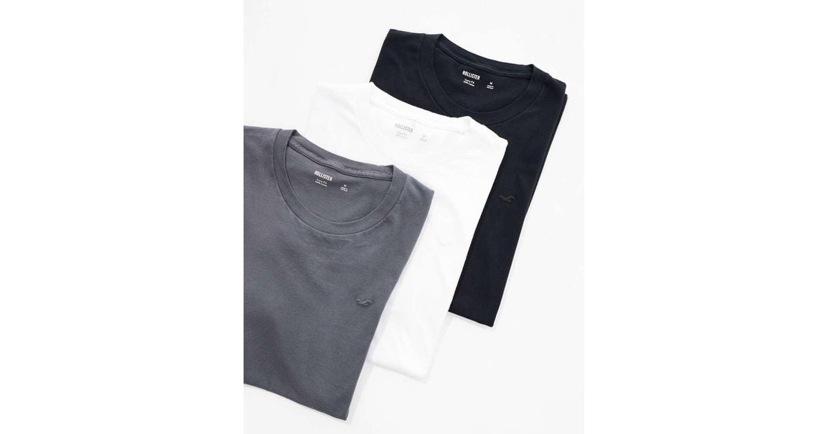 Hollister 3 Pack Classic Fit Chest Logo T-shirt in Blue for Men | Lyst UK