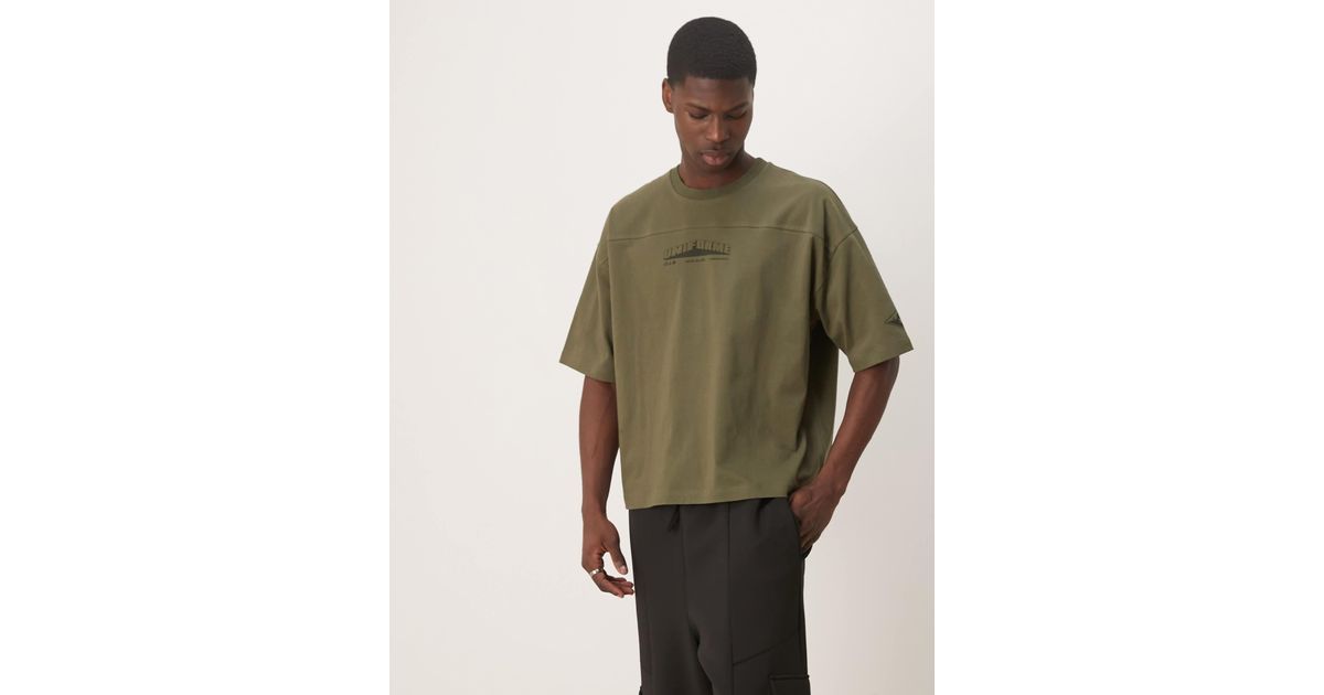 ASOS Oversized Boxy Heavyweight T-shirt With Chest Print And Seam Detail in Green for Men | Lyst